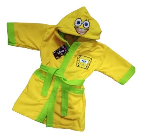 Bata De Baño Para Niños Bob Esponja Talla 2 16 Meses Sin Interés