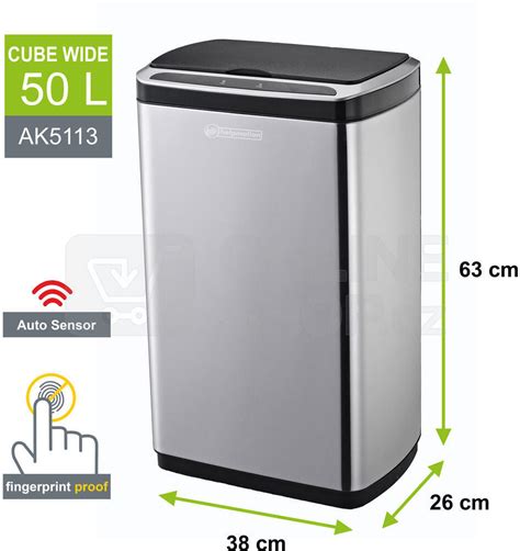 Recenze Helpmation CUBE WIDE AK5113 50L bezdotykový odpadkový koš