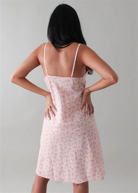 Vintage 1940s Floral Rayon Slip Dress Raleigh Vintage