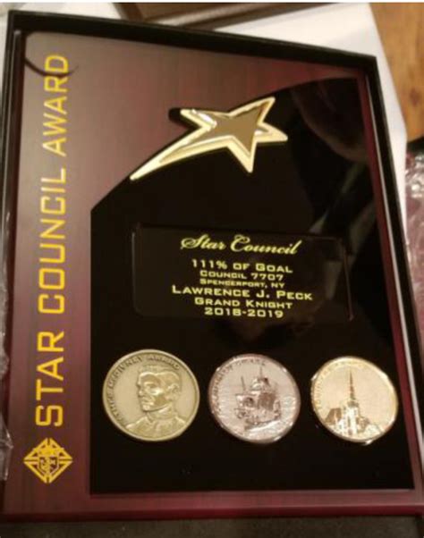 Spencerport Knights Of Columbus Awarded Star Council Council Names