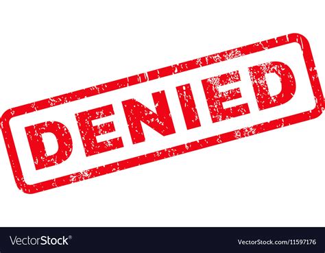 Denied Text Rubber Stamp Royalty Free Vector Image
