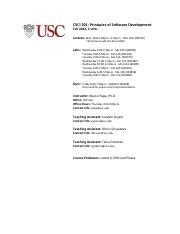 Principles Of Software Development CSCI 201 Course Overview Course Hero