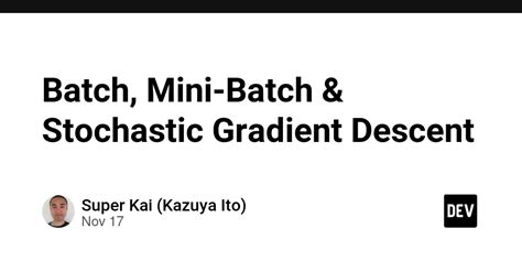 batch mini batch and stochastic gradient descent dev community