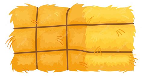 Premium Vector Hay Bale Cartoon Pack Rectangular Dry Straw Harvest