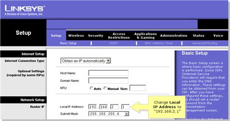 Change The Voip Router S Lan Ip Address Cisco