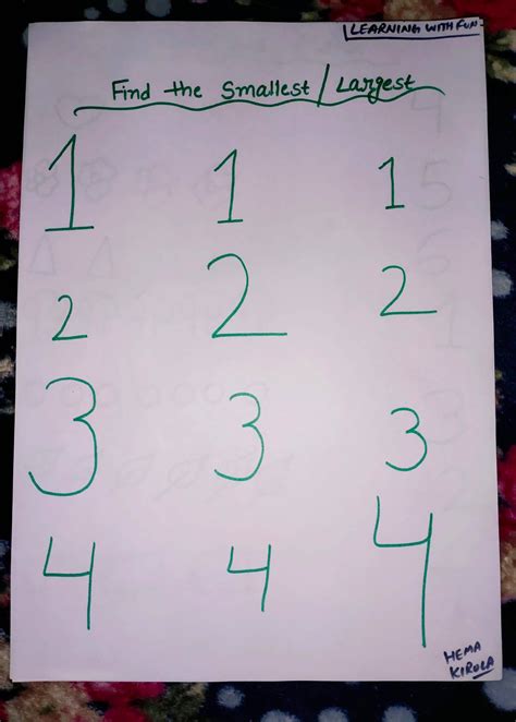 Find The Smallest Largest Number Learning With Fun Facebook