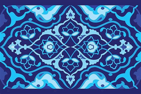Blue Artistic Ottoman Pattern Series Fifty Seven Classical Islamic