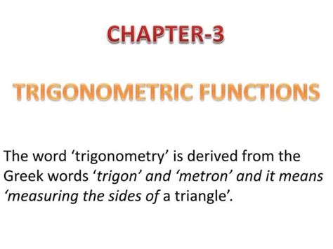 Ppt On Trigonometric Functions Class 11 Ppt