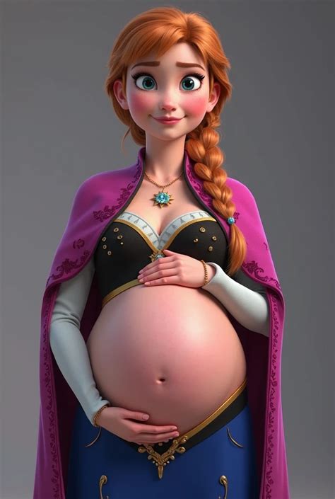 Anna From Disneys Frozen But With Really Big Breasts And Pregnant