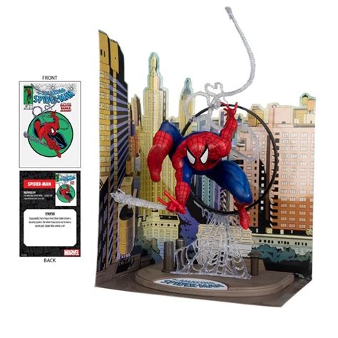 Spider Man 1 6 Scale Posed Figure With Scene And Comic Amazing Spider Man 301 Mcfarlane Figurine