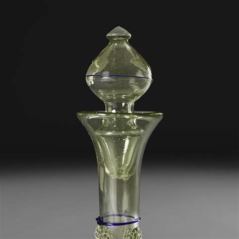 A Murano Green Glass Decanter Bada