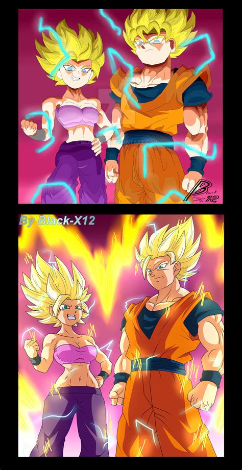 Goku And Caulifla Ss2 Remake Comp By Black X12 On Deviantart