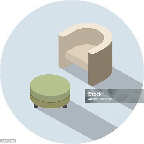 Pouf벡터 아이소메트릭 모던 베이지 색 안락 의자 0명에 대한 스톡 벡터 아트 및 기타 이미지 0명 3차원 형태 기업