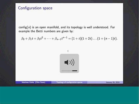 free video matthew kahle topology of configuration spaces of hard spheres from applied