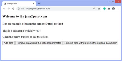 Removedata Method Tpoint Tech