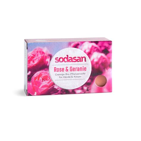 Sodasan Bar Soap Rose And Geranium 100g Zero Nine Trading