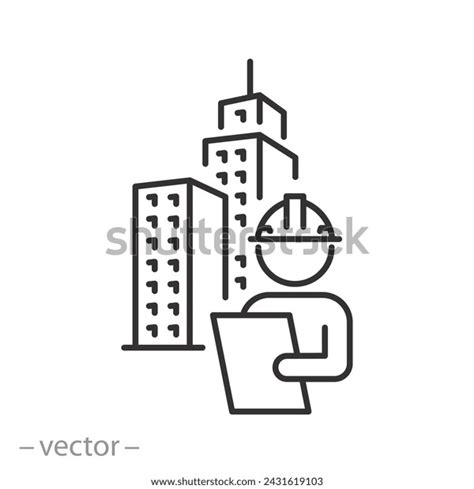 Construction Company Icon Builder Architect Building Stock Vector
