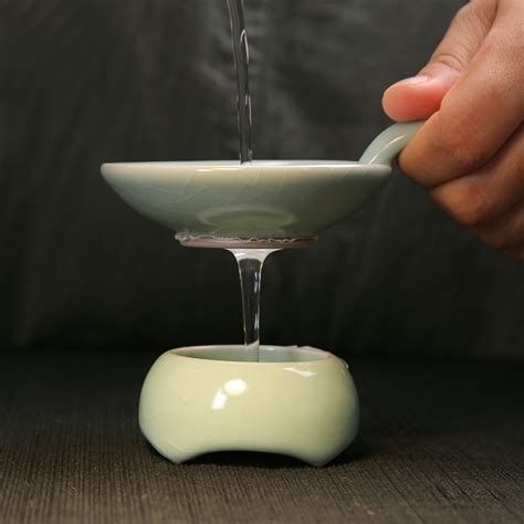 台湾柏采汝窑如意茶漏组豆青釉 Jr 103停产老釉粉青过滤茶滤103e虎窝淘