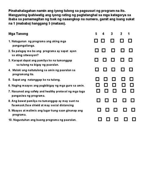 Evaluation Form For Outreach Program Pdf