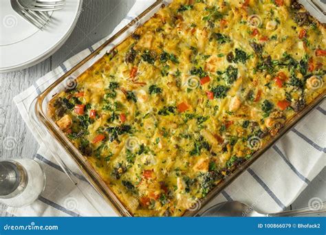 Homemade Baked Egg Casserole Stock Image Image Of Cheddar Gourmet 100866079