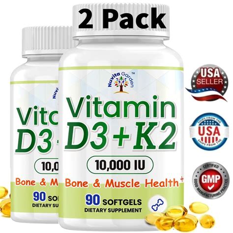 Vitamin D3 K2 10000 Iu And 200 Mcg Vitamin K2 Bone Density And Heart