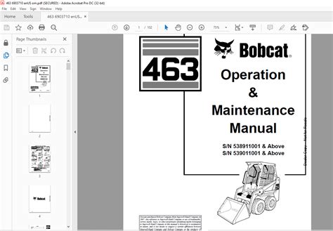 Bobcat 463 Loader Operation And Maintenance Manual 6903710 Pdf Download Heydownloads Manual