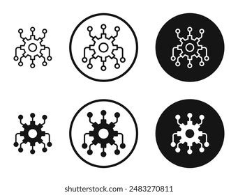 Algorithm Outlined Icon Vector Collection Stock Vector Royalty Free
