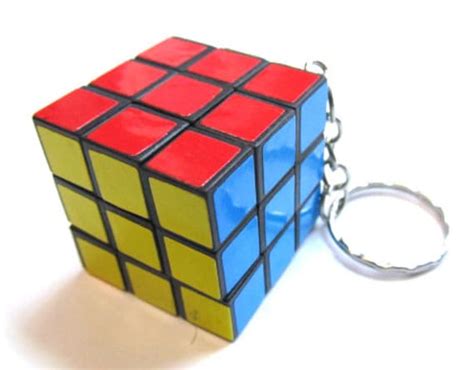 Rubiks Cube Keychain Key Ring Key Chain Retro 80s