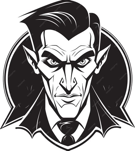 Malevolent Vampire Crest Mysterious Black Symbol Stylish Vampire Heraldry Chilling Vector