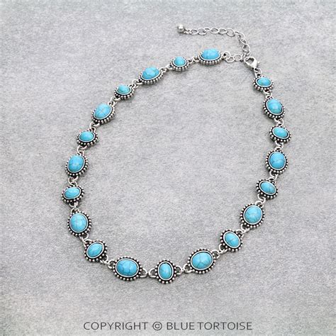 Western Stone Statement Necklace Bluetortoisewholesale