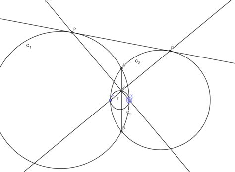 Geometry Problem With External Tangent Of Two Circles Mathematics Stack Exchange