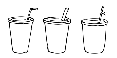 Cute Cup Of Water Milkshake Juice Or Soda Drink Illustration Simple