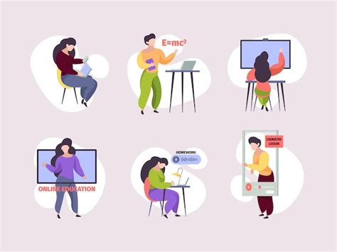 전자 학습 Infographic 세트 무료 벡터