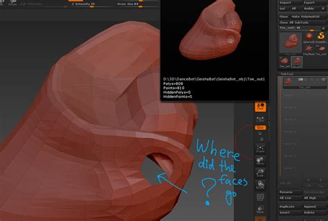 Imported Obj Missing Some Faces Solved Zbrushcentral