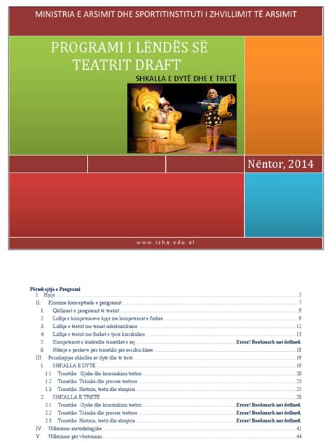 Teater Shkalla 2 3 Kurrikula E Re Pdf