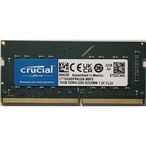 Mémoire Crucial 16go Ddr4