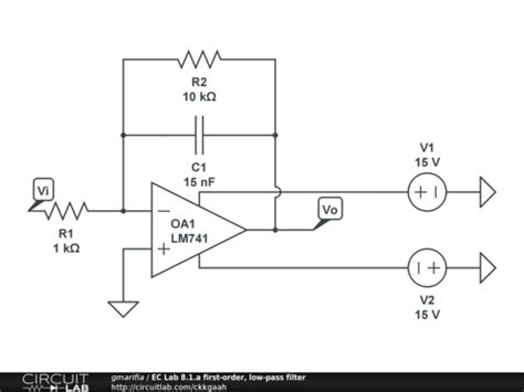 Ec Lab 81a First Order Low Pass Filter Circuitlab