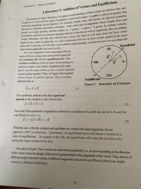 Addition Of Vectors And Equilibrium I Had Lab This Chegg