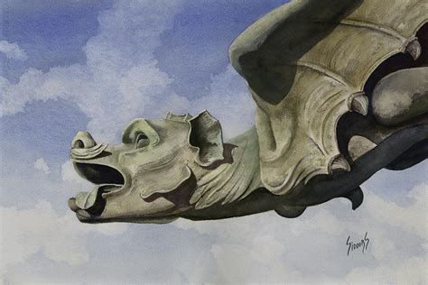 Ulmer Munster Gargoyle Painting By Sam Sidders Fine Art America