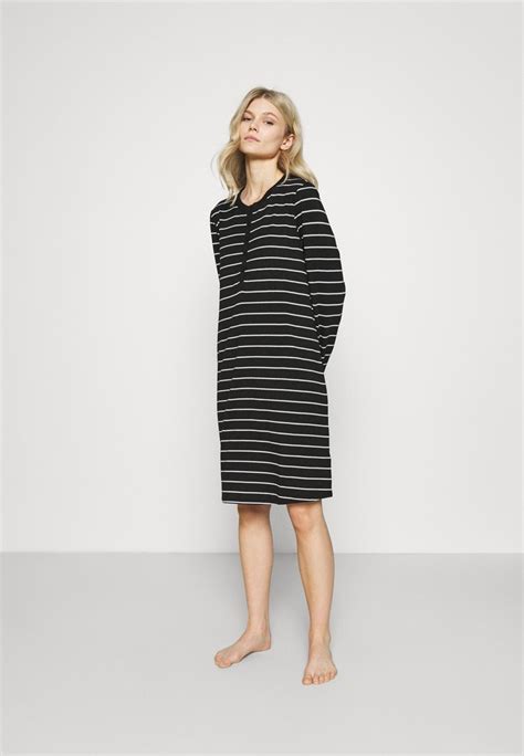 Schiesser Camicia Da Notte Schwarz Nero Zalando It