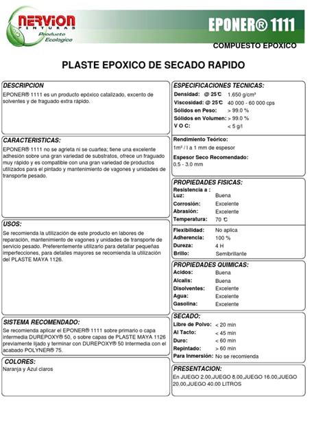 Eponer 1111 Pdf Química Materiales