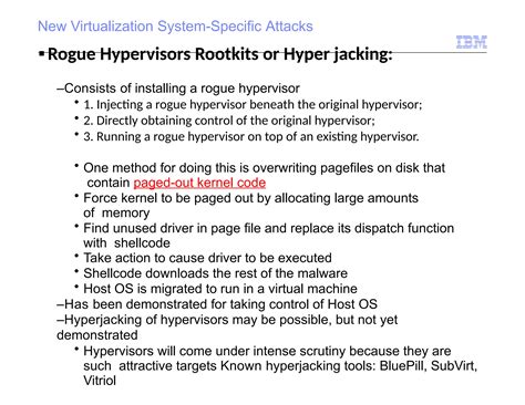 Virtualization System Specific Attacks 1pptx