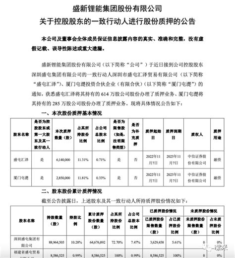 盛新锂能控股股东的一致行动人质押股份用于融资 知乎
