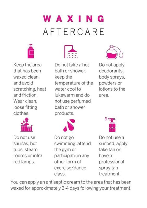 Waxing Aftercare Tips Infographic