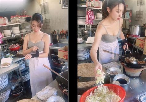 Hot girl cơm chiên gây náo loạn vì quá xinh đẹp chỉ đứng thái rau