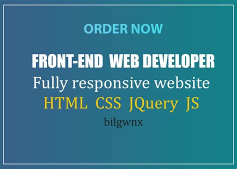 Create Responsive Websites Using Html Css Javascript By Bilgwnx Fiverr