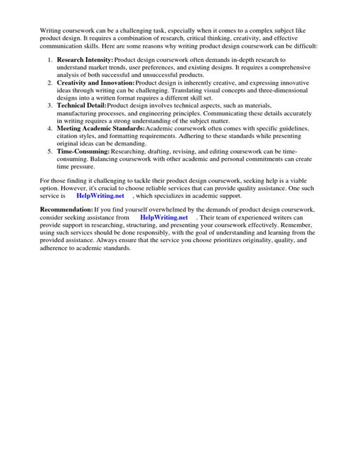 As Product Design Coursework Examples Download Free Pdf Product