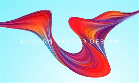 현대 다채로운 흐름 포스터입니다 컬러 배경에서 웨이브 액체 모양입니다 디자인 프로젝트에 대 한 예술 디자인입니다 벡터 일러스트 레이 션 3차원 형태에 대한 스톡 벡터 아트