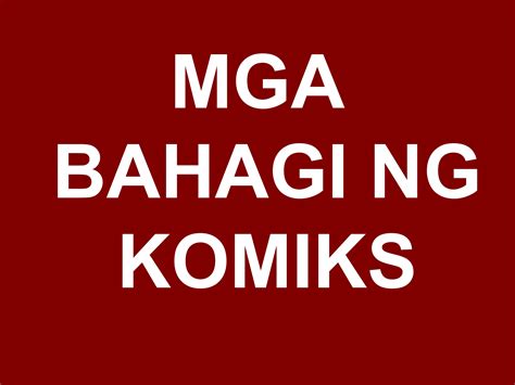 Lesson 8 And 9 Tesktong Biswal Bahagi Ng Komiksppt