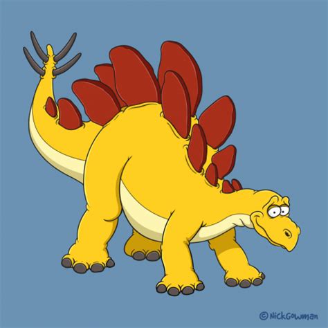 Cartoon Stegosaurus Dinosaur Cartoon By Nick Gowman